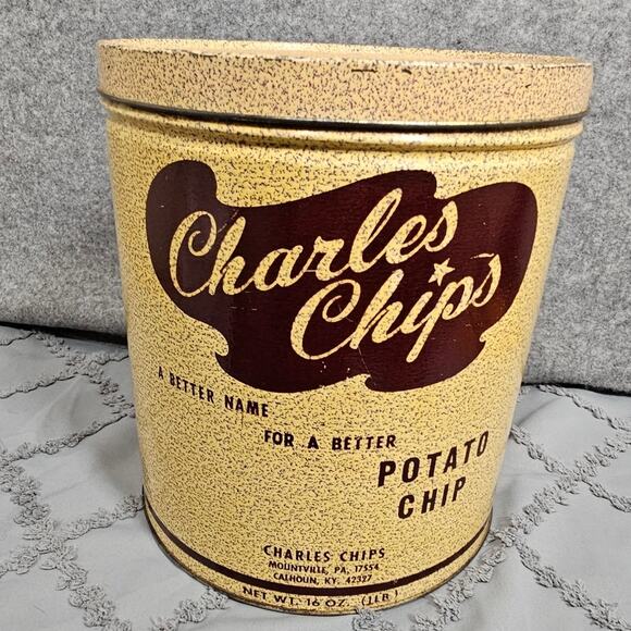 Charles Chip | Accents | Vintage Charles Chips Potato Chip Tin W Lid ...